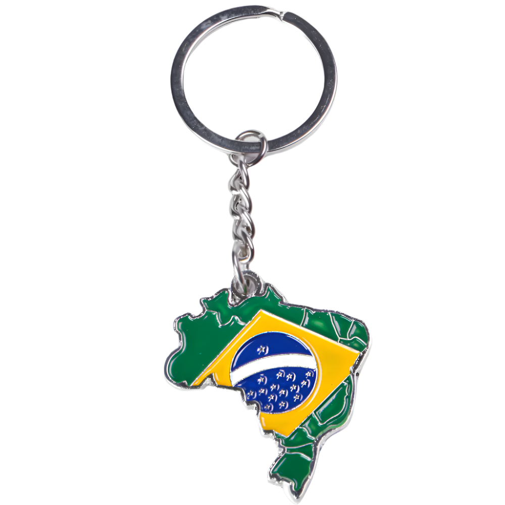Brazil Map Metal Keychain - Carry the Essence of Brazil with Style ...